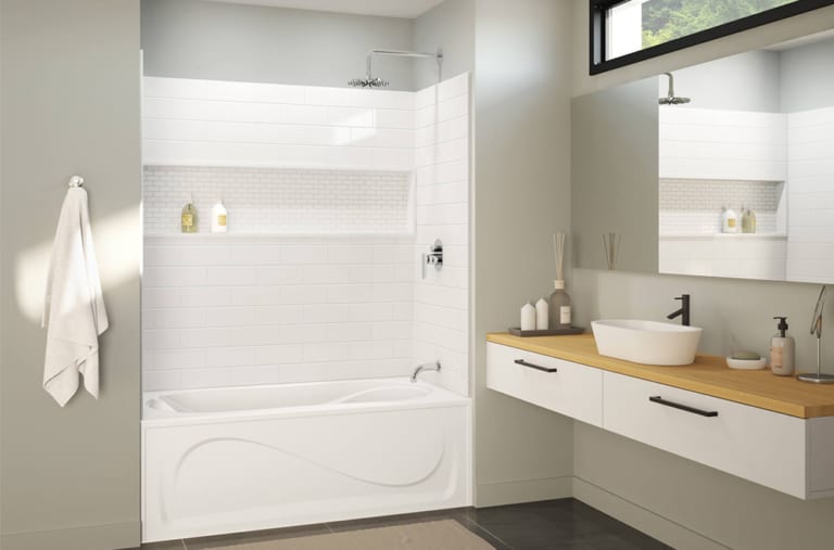 Maax Nextile 4-piece Tub Wall Set - Subway Tile White - J&H Builder's ...