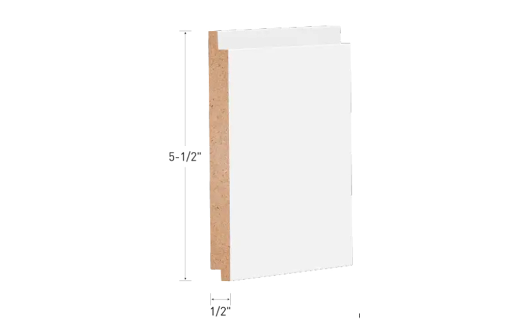 Metrie 1/2"x5-1/2"x8' Prefinished White Shiplap - J&H Builder's Warehouse